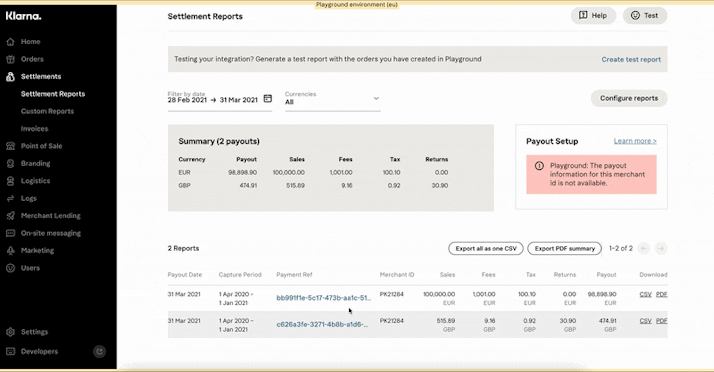 How to get settlement reports via SFTP